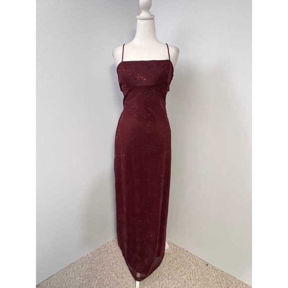 Morgan & Co. | Dresses | Morgan Co Formal Maxi Dress Sparkle Maroon ...